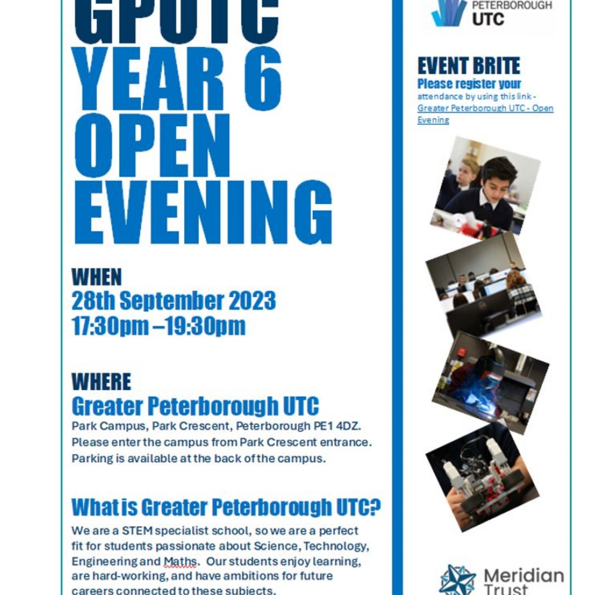 Orton Wistow Primary School - Greater Peterborough UTC Open Evening